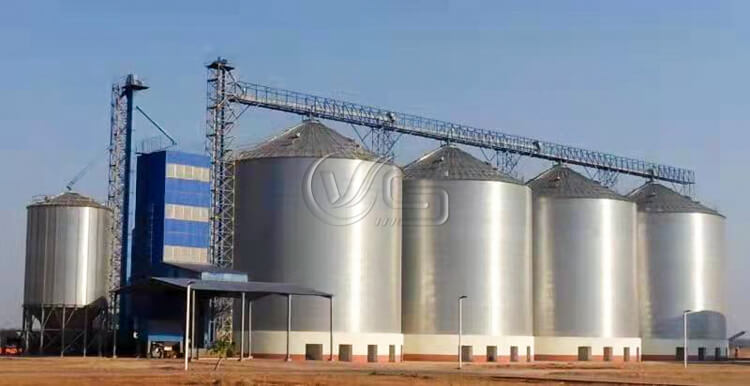 Grain Storage Silos, Grain Hopper Bins for Rice Mill Plant